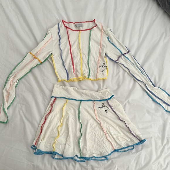omighty | Tops | Omighty Rainbow Stitch Skirt And Top Set | Poshmark